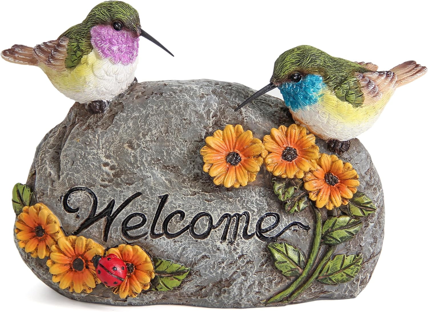 Garden Decor for Hummingbird Statue,Bird Figurines Welcome Sign for ...
