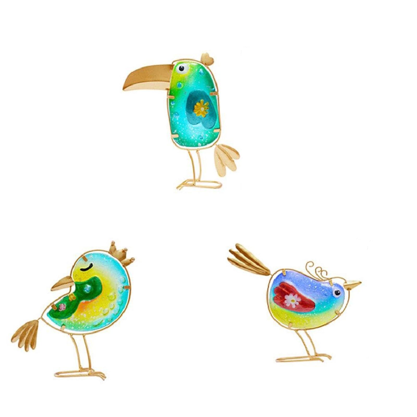 Garden Decor For Outside, Funny Metal & Glass Bird Decor For Indoor ...