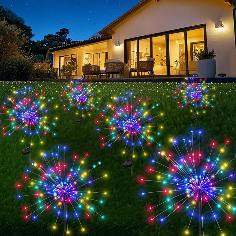 Garden Decor Solar Lights Outdoor,2Pack 120LED Waterproof Colorful ...