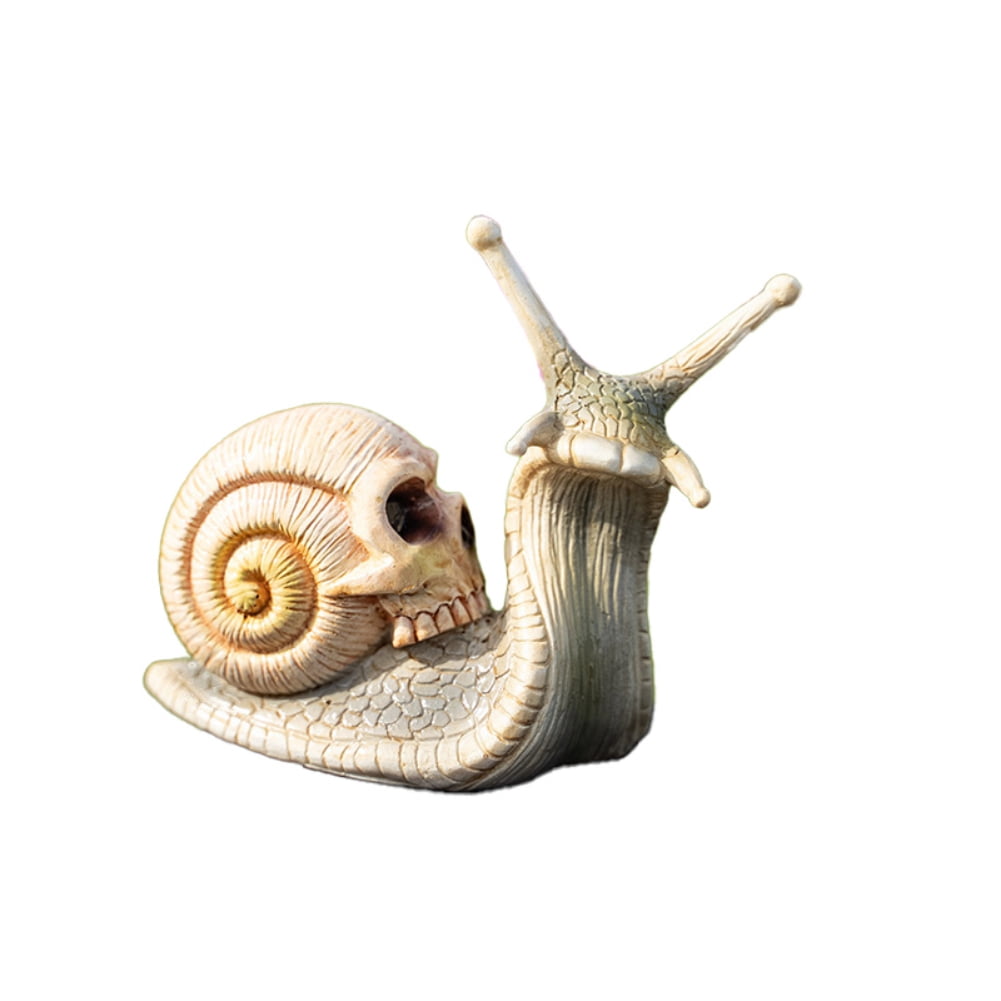 Garden Decor Statues Halloween Skull Snail Sculpture Gothic Home Decor ...