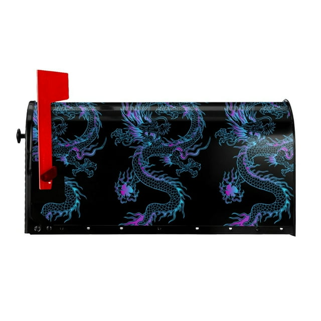Garden Decoration Blue Dragon Mailbox Covers Magnetic Retro Mailbox ...