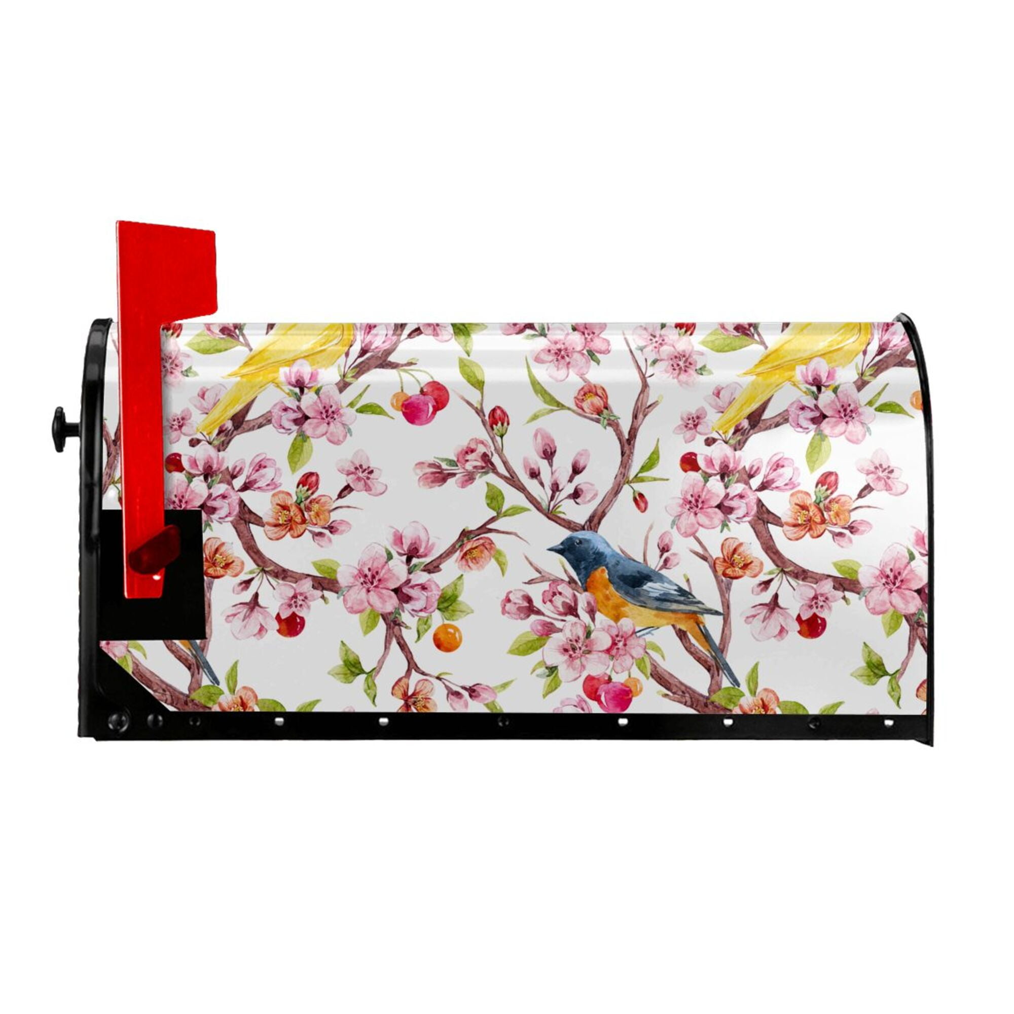 Garden Decoration Cherry Blossom Bird Mailbox Covers Magnetic Retro ...