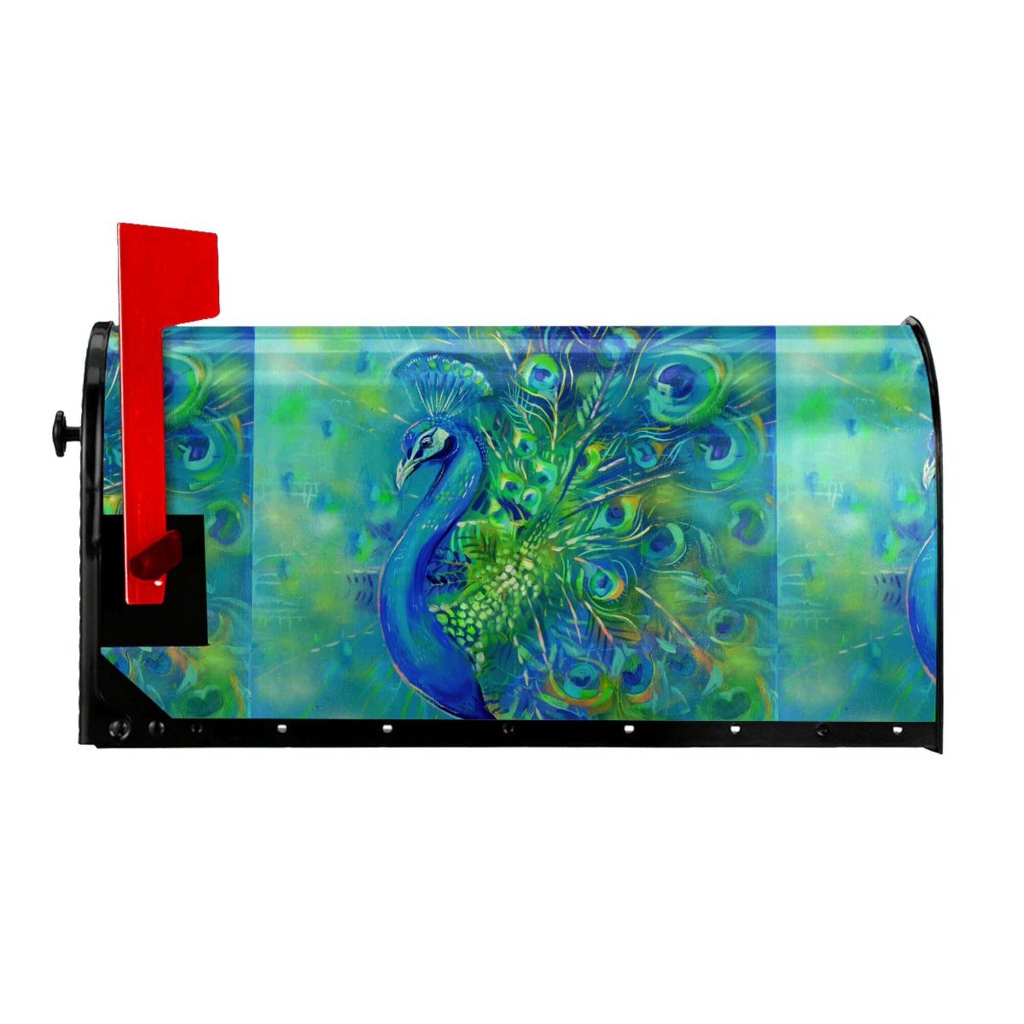 Garden Decoration Colorful Feather Peacock Bird Mailbox Covers Magnetic ...