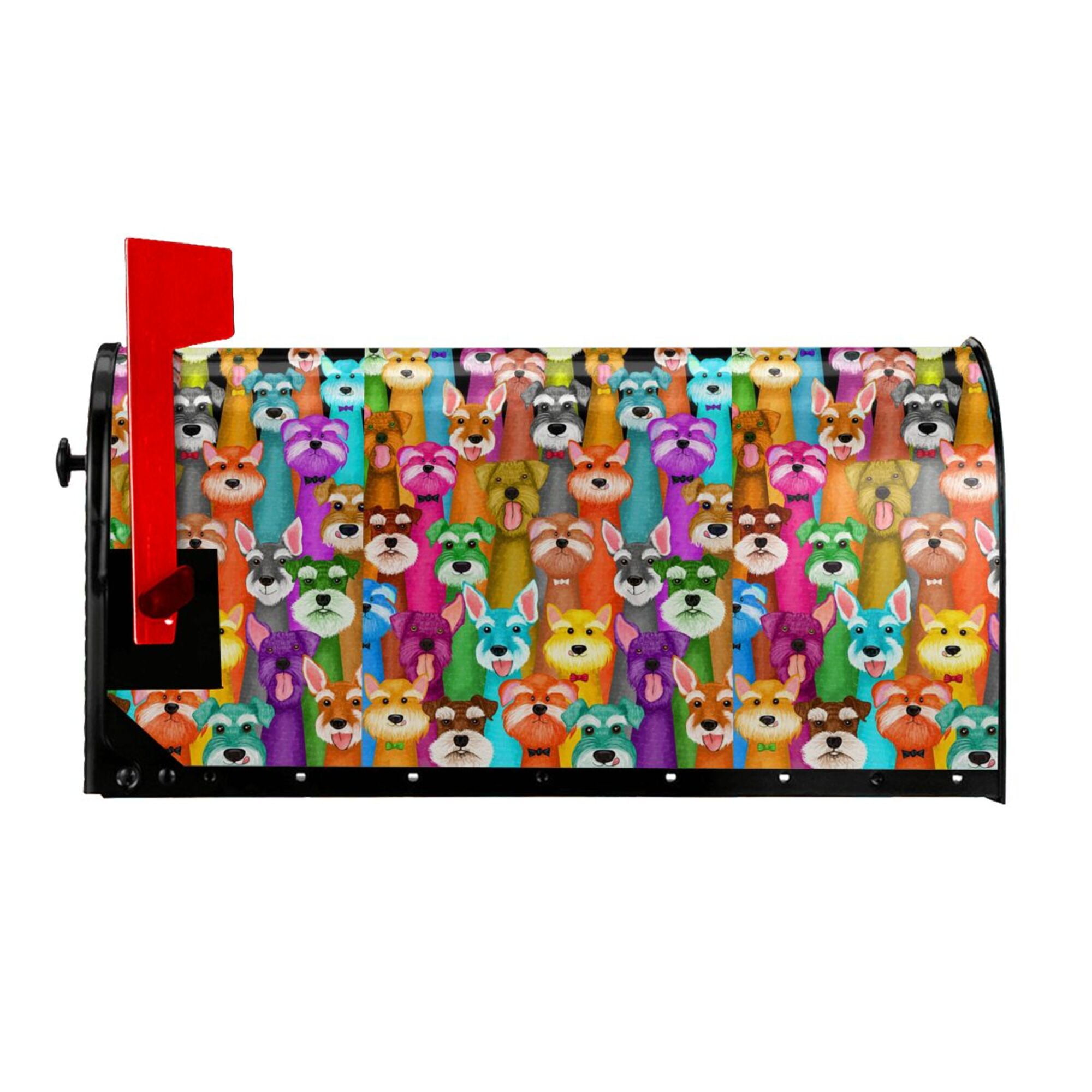 Garden Decoration Colorful Oil Cute Schnauzer Dogs Mailbox Covers ...