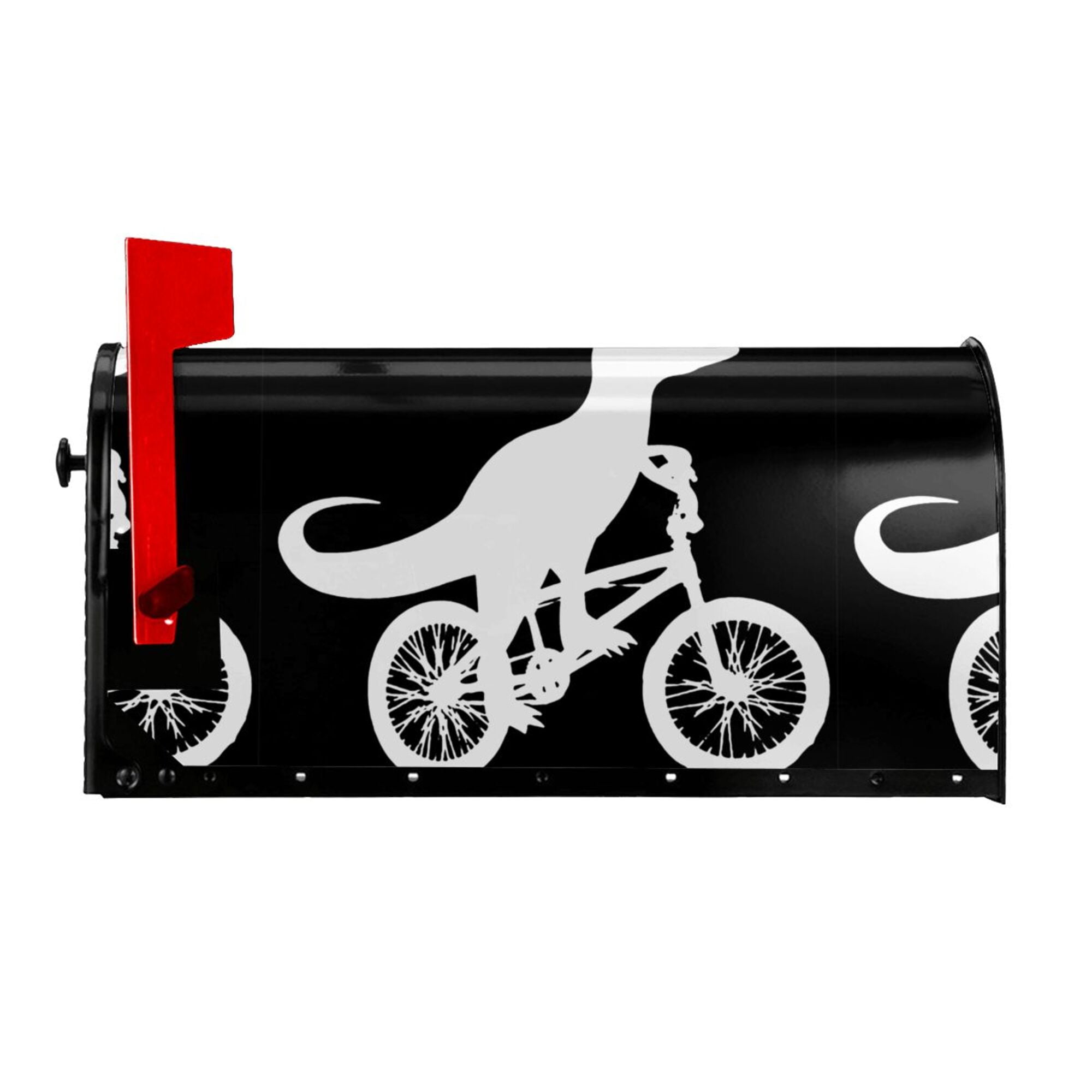 Garden Decoration Dinosaur Riding Bike Mailbox Covers Magnetic Retro ...