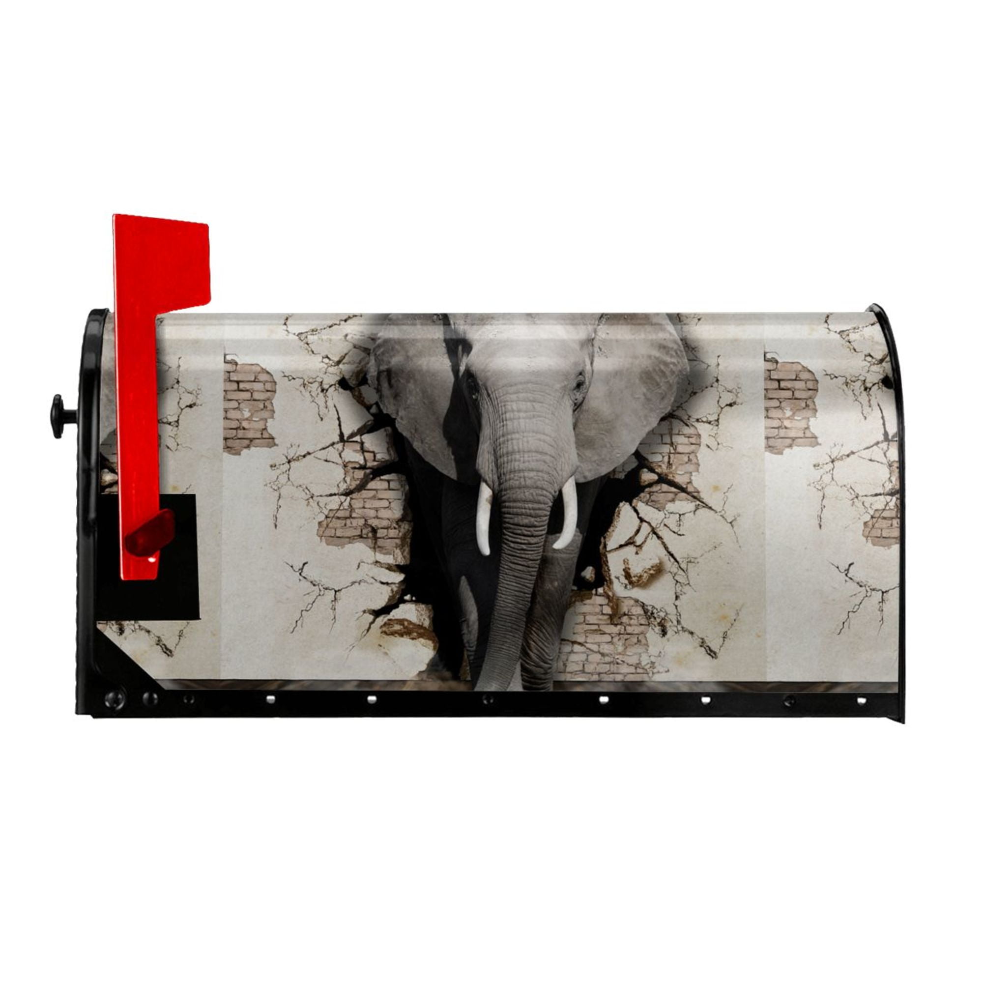 Garden Decoration Elephant Comes Out Wall Pole Mailbox Covers Magnetic ...