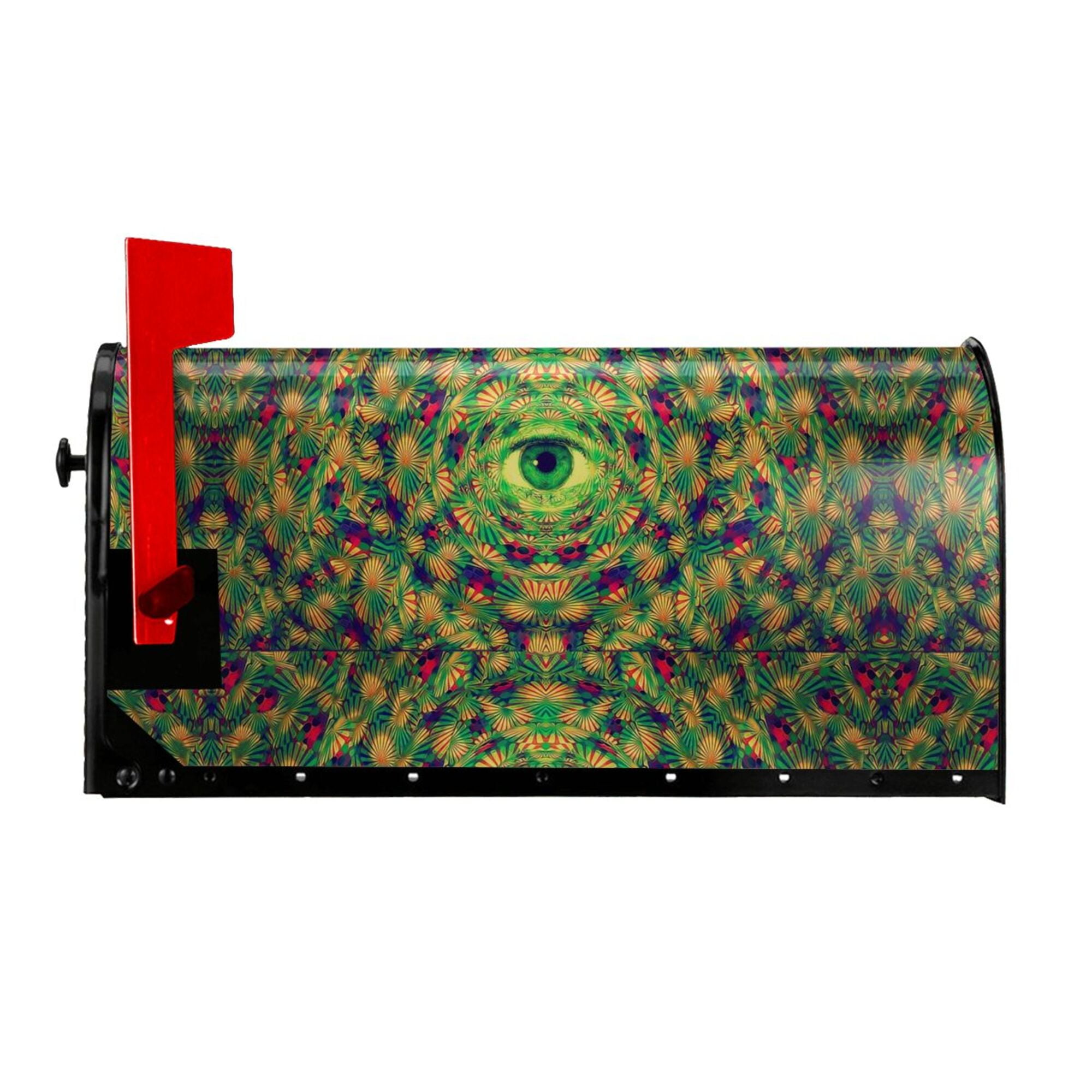 Garden Decoration Green Abstract Trippy Art Mailbox Covers Magnetic ...