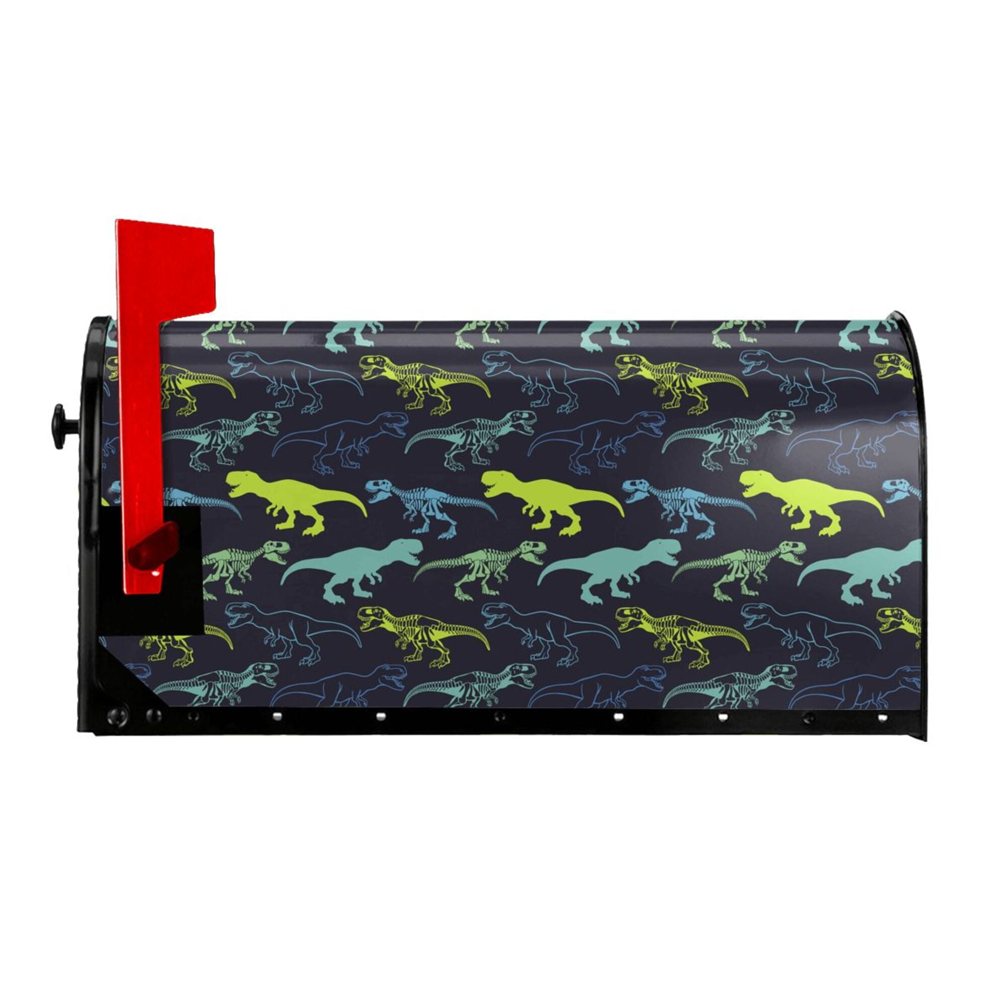 Garden Decoration Green-Dinosaur-Skeleton-Black Mailbox Covers Magnetic ...