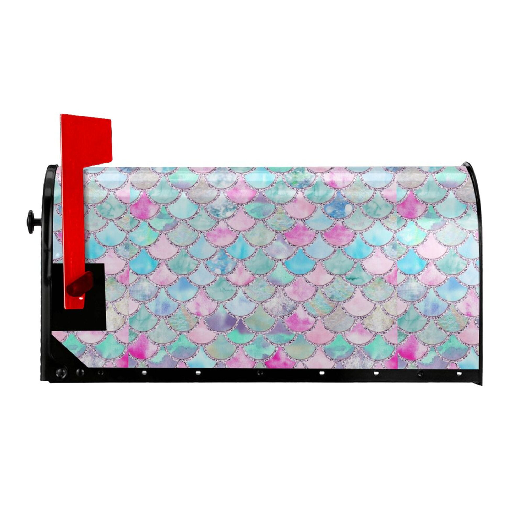 Garden Decoration Mermaid Scales Rainbow_ Mailbox Covers Magnetic Retro ...