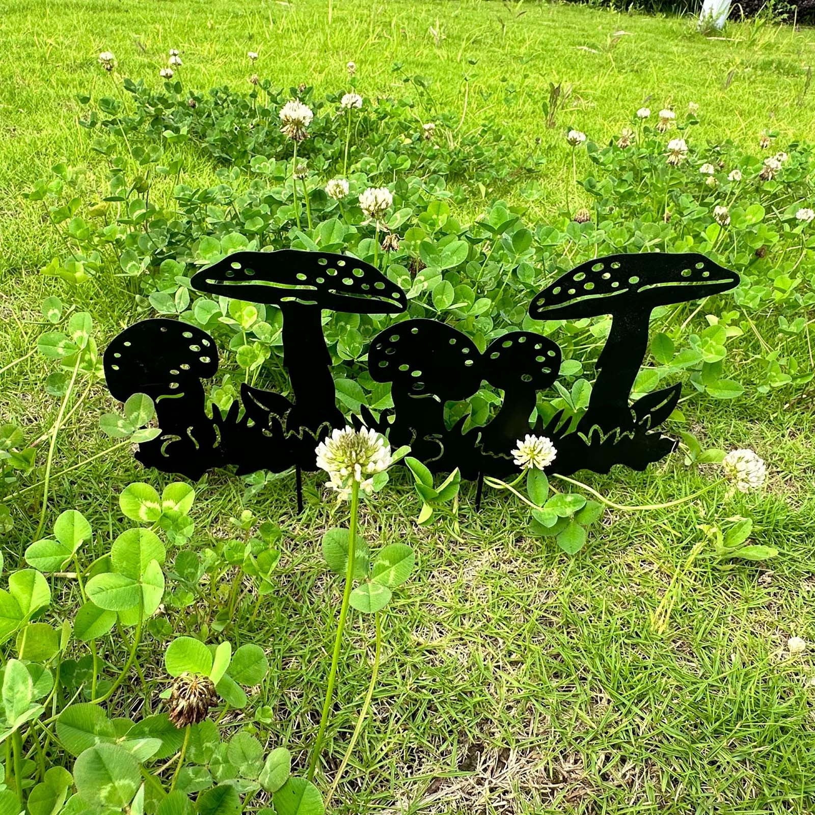 Garden Decoration Metal Hollowed Mushrooms Iron Piece, Outdoor Ground ...