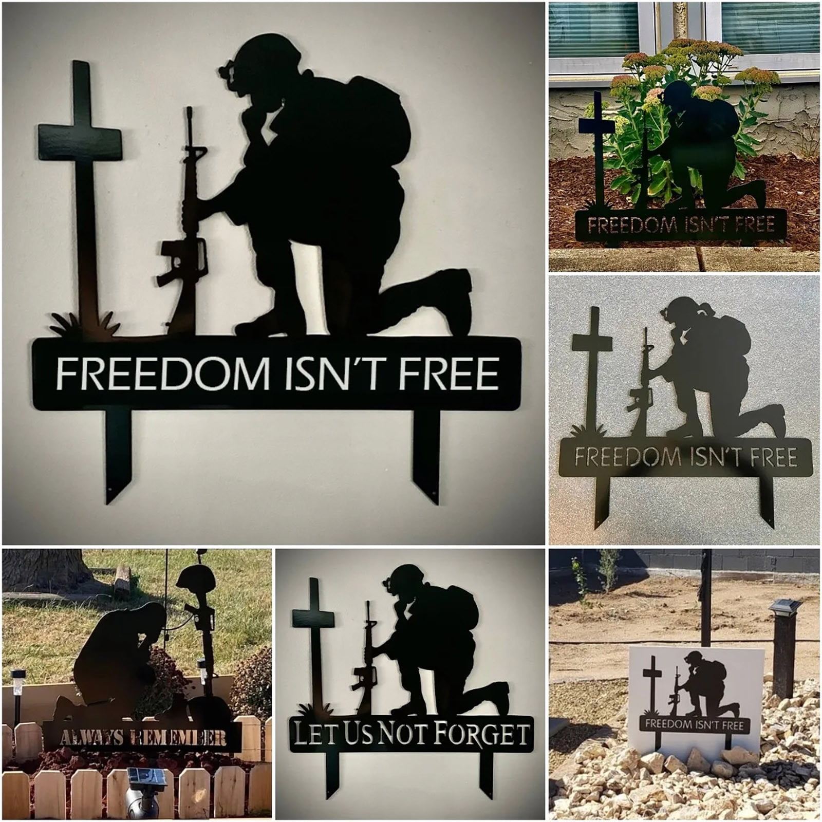 Garden Decoration Metal Soldier, Outdoor Courtyard Sign, Kneeling ...