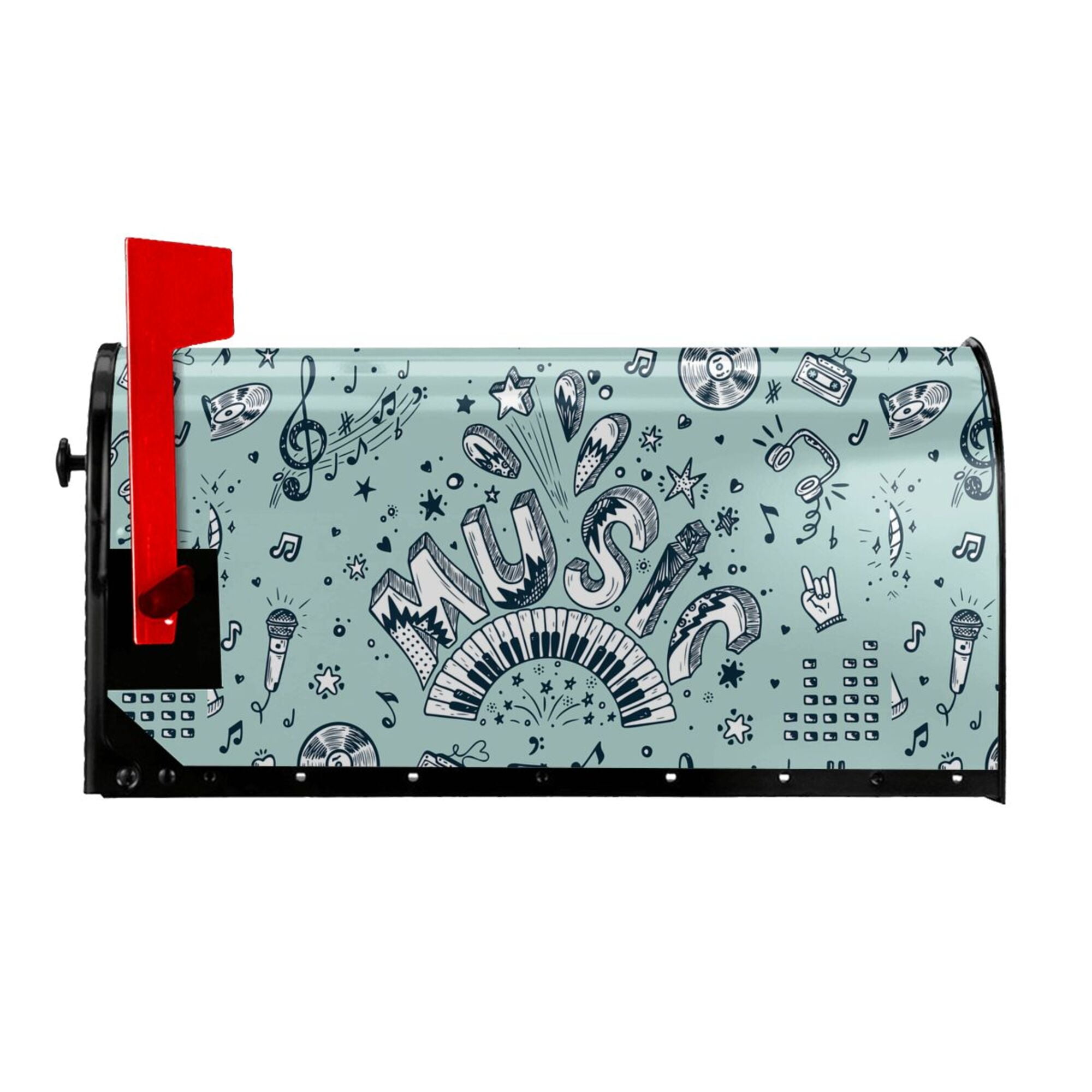 Garden Decoration Music Hand Drawn Mailbox Covers Magnetic Retro ...