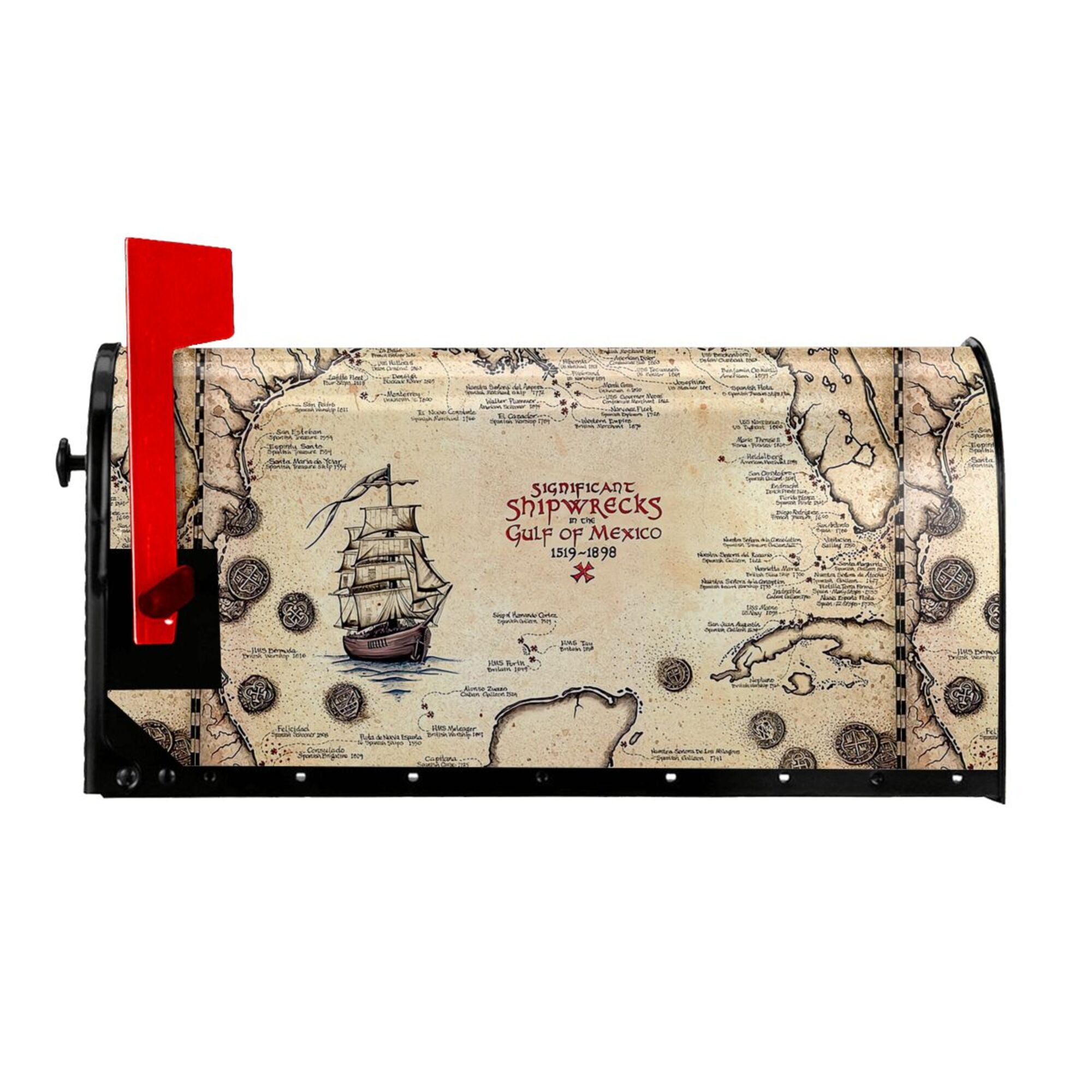 Garden Decoration Nautical Treasure Map Mailbox Covers Magnetic Retro ...