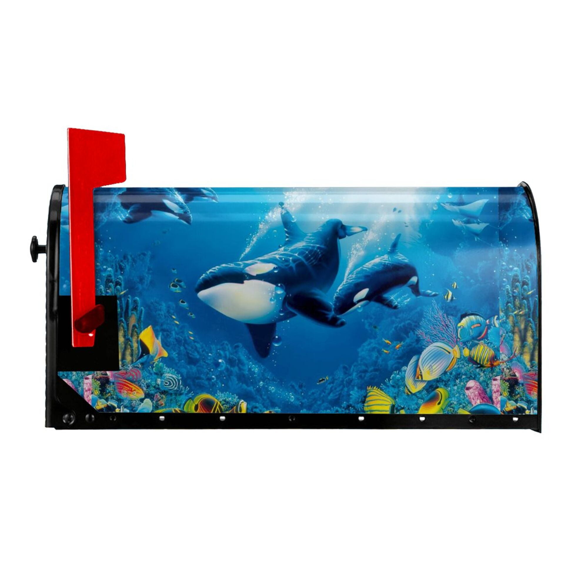 Garden Decoration Orcas Ocean Sea Animals Mailbox Covers Magnetic Retro ...