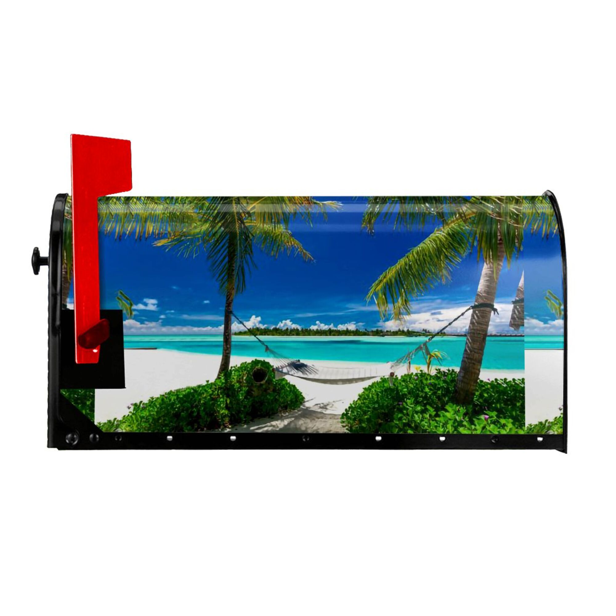 Garden Decoration Palm Trees Tropical Beach Scenic Coastline Mailbox ...