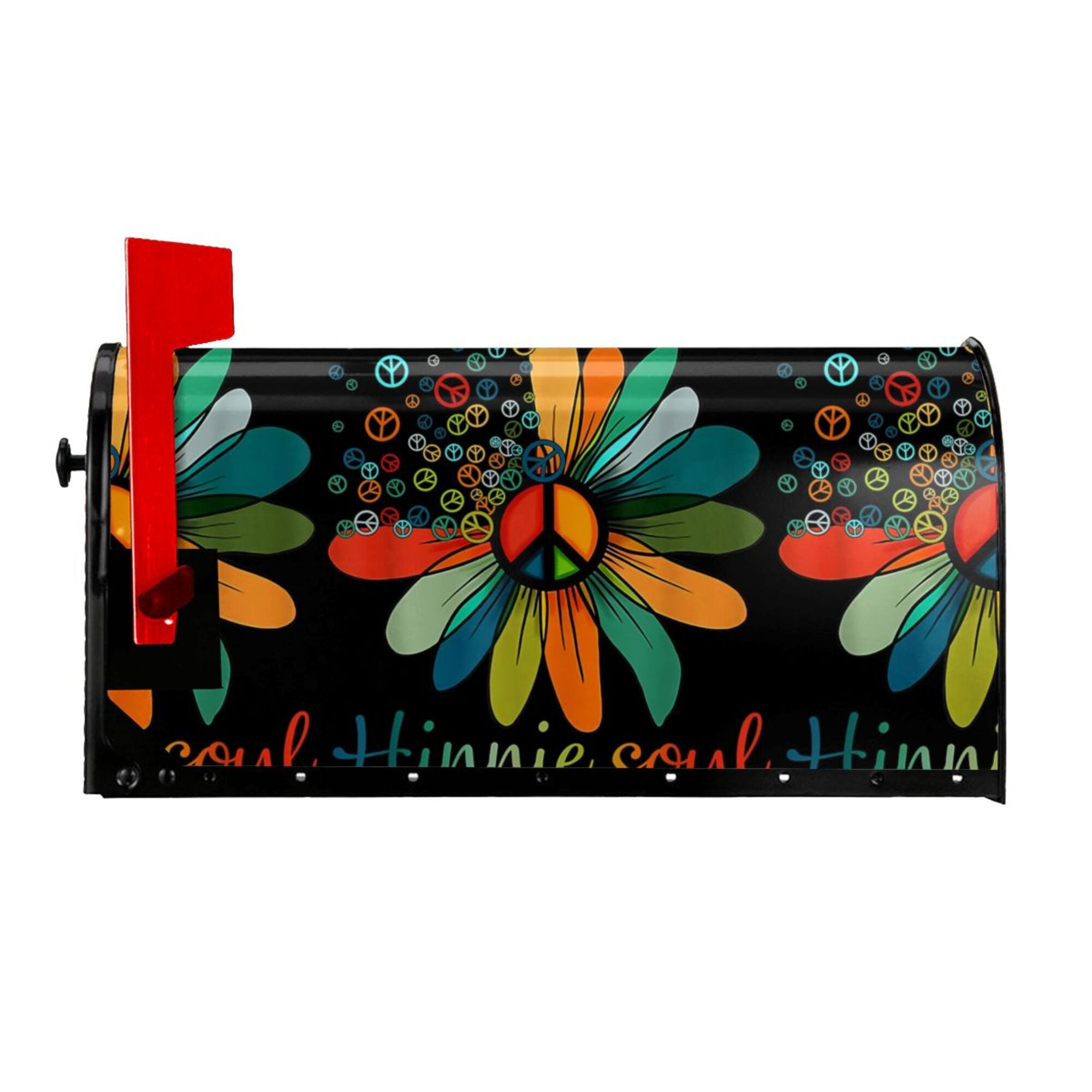Garden Decoration Peace Sign Hippie Soul Mailbox Covers Magnetic Retro ...