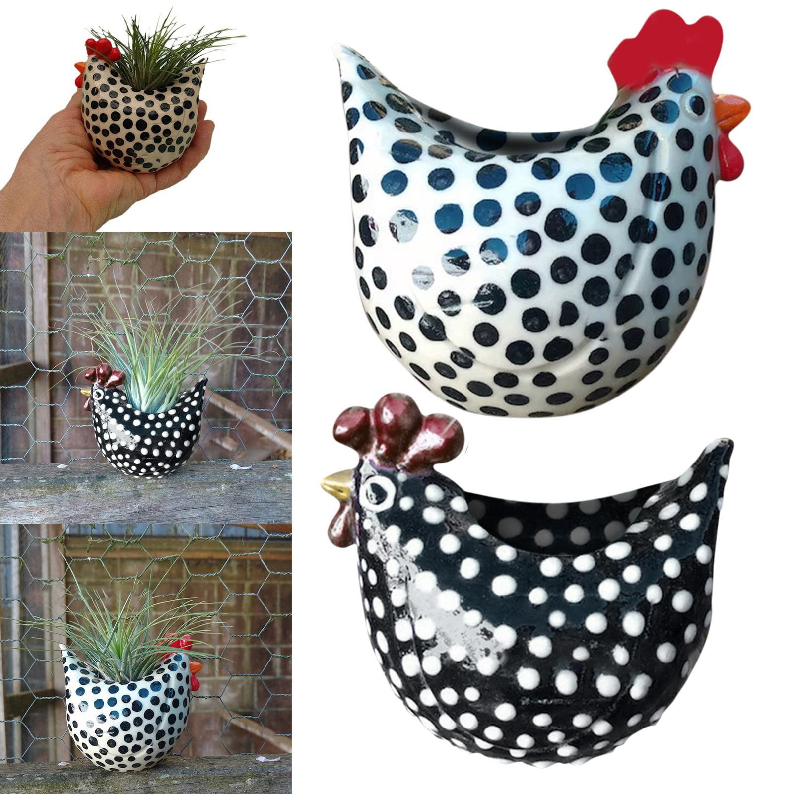 Garden Decoration Plant Pot Rooster Shape Design Ornament - Walmart.com