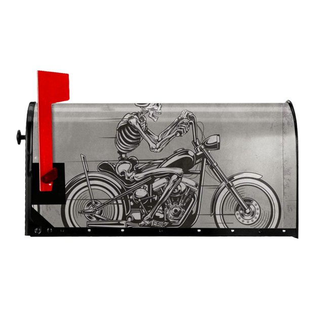Garden Decoration Skull Motorcycle Mailbox Covers Magnetic Retro ...