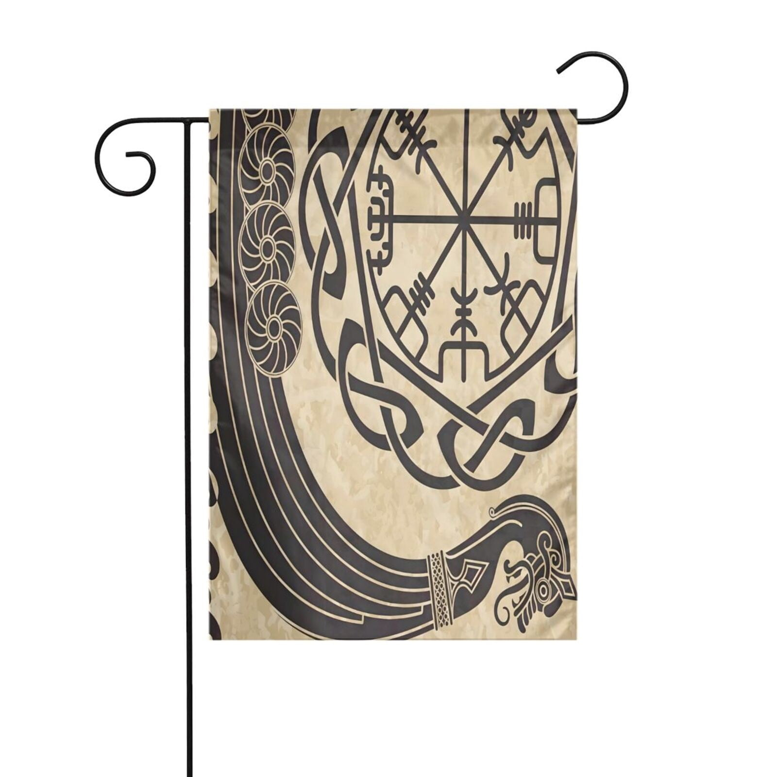 Garden Decoration Viking Dragon Ship Vegvisir 12*18 Inch Double-sided ...