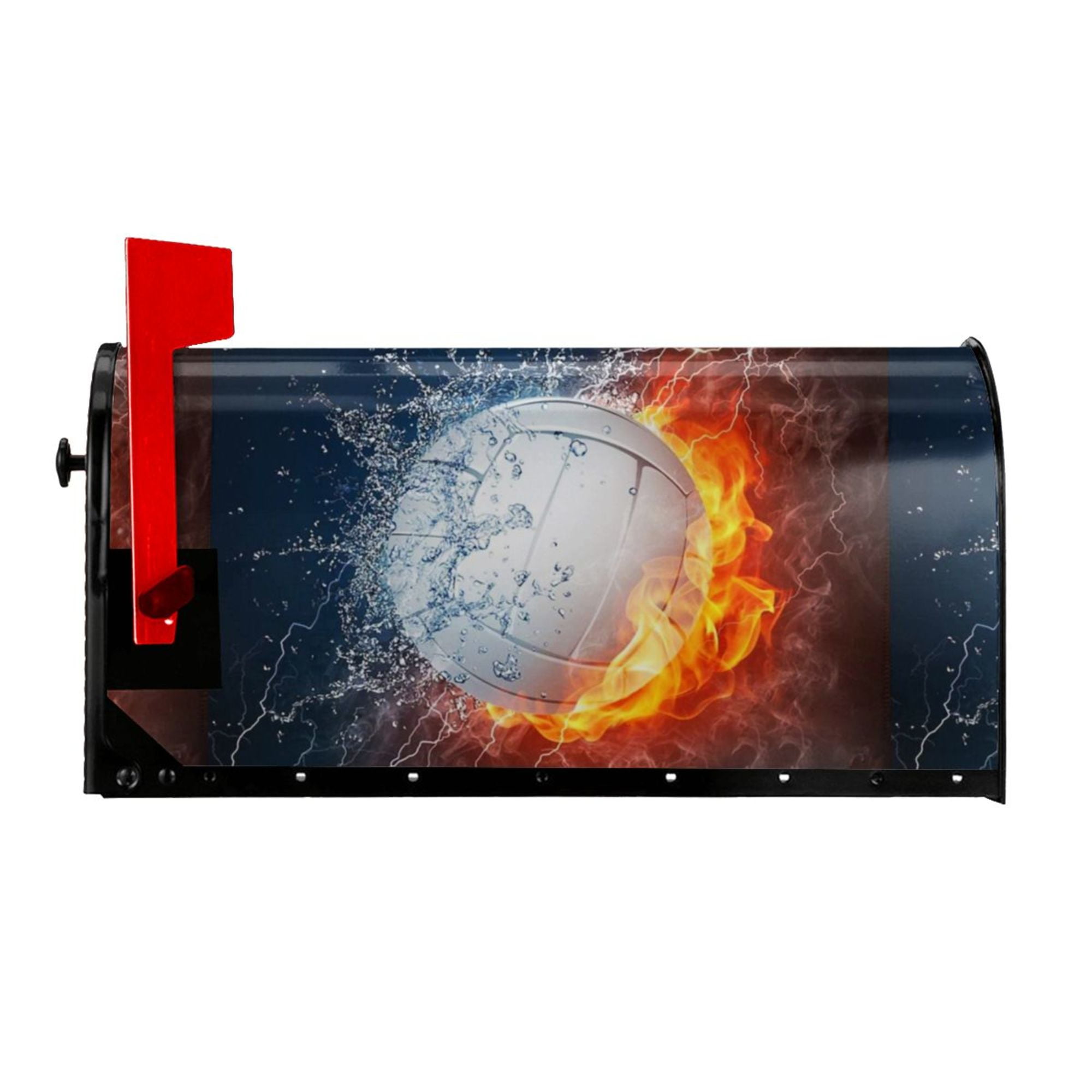 Garden Decoration Volleyball On Fire Water Flame Mailbox Covers ...