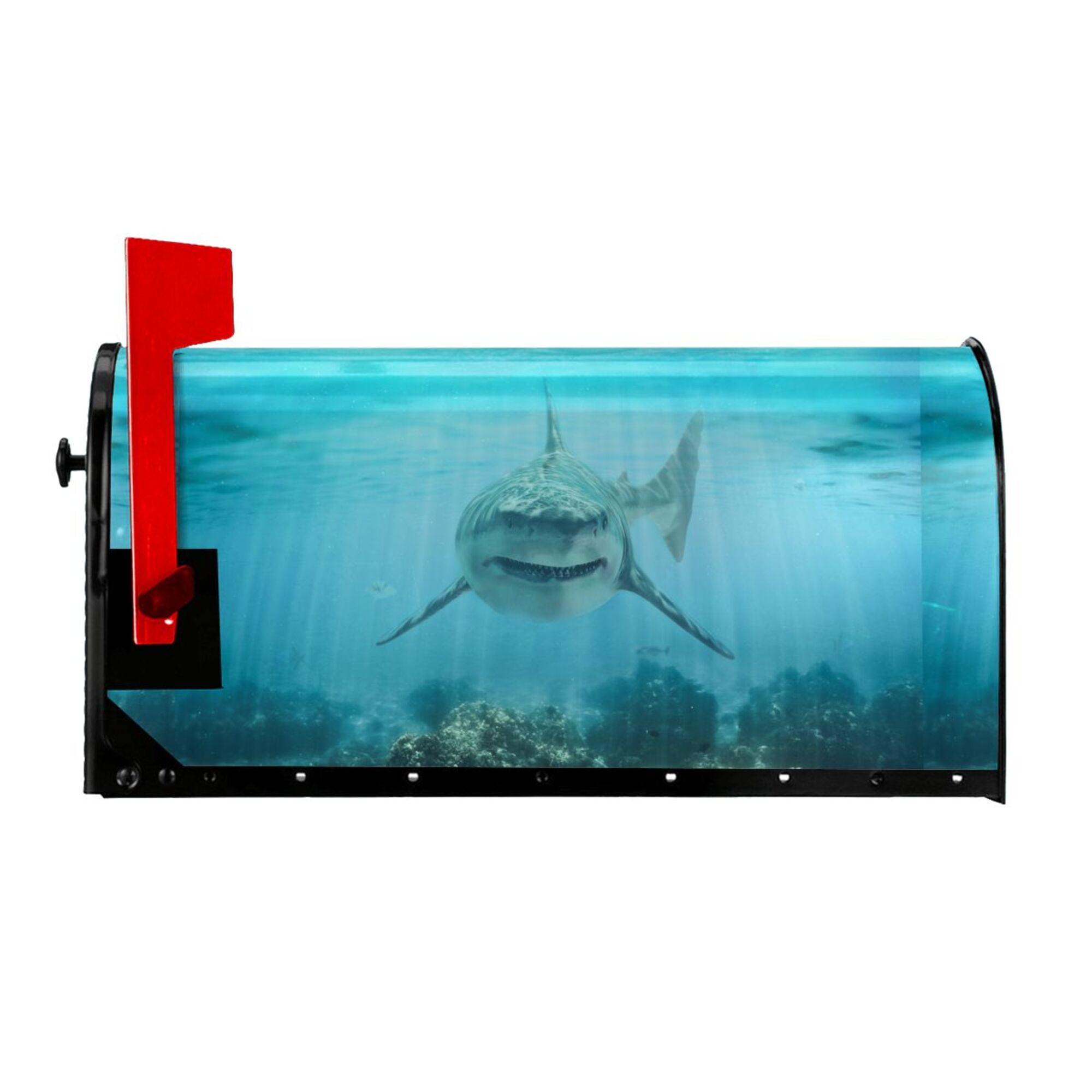 Garden Decoration White Sharks Coral Reef Mailbox Covers Magnetic Retro ...