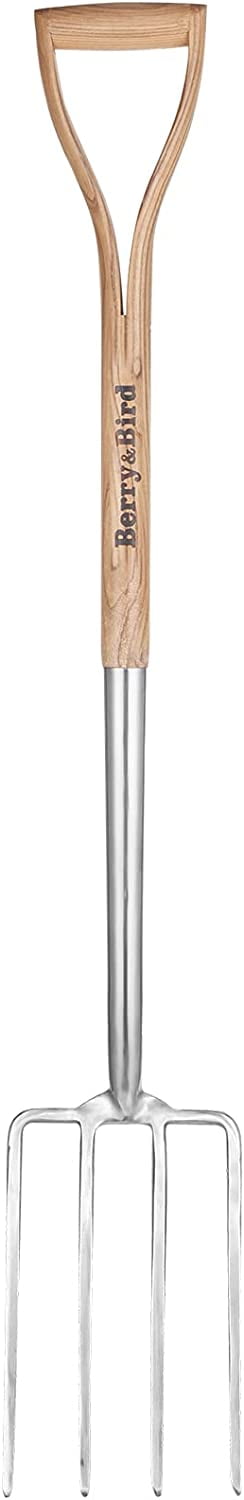 Garden Digging Fork, 37.4" Stainless Steel Garden Spading Fork with D ...