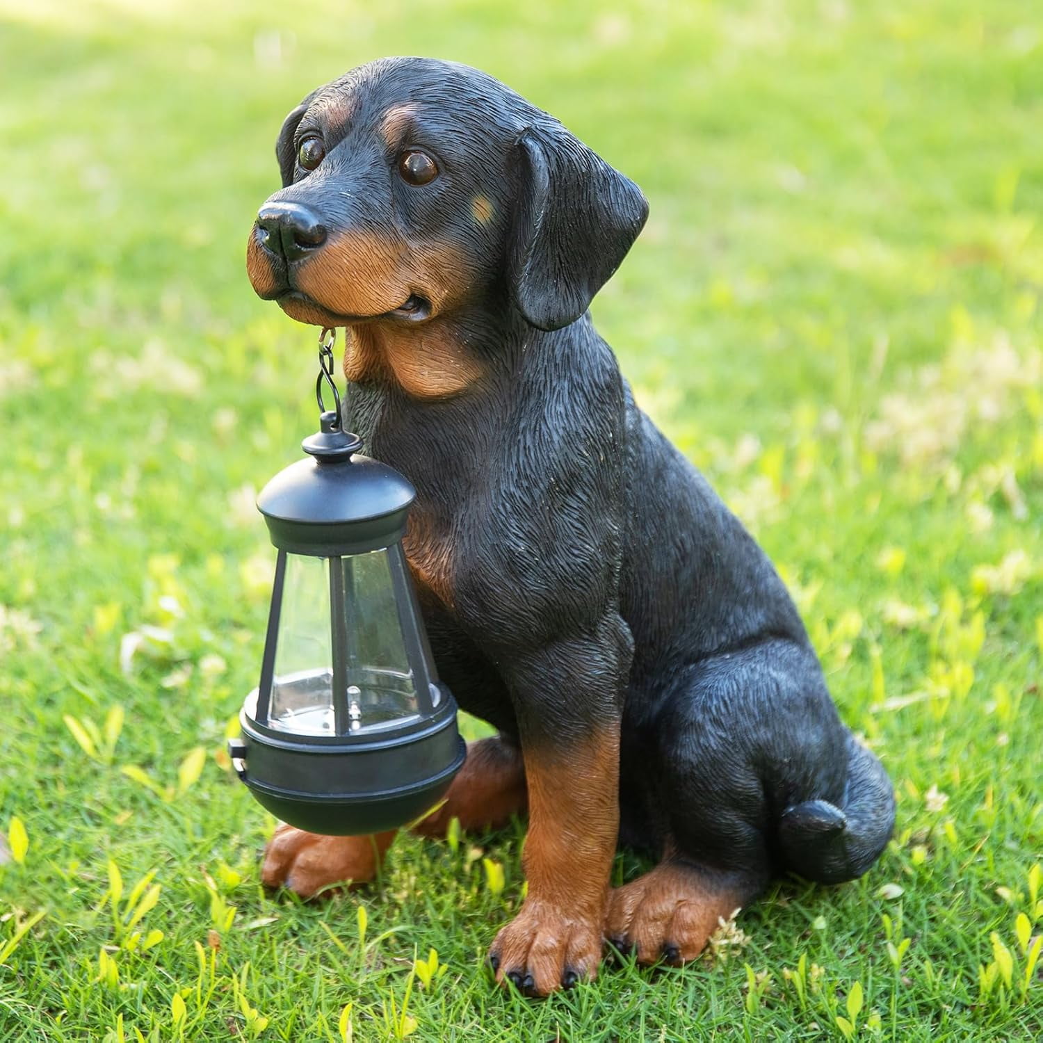 Garden Dog Statues Outdoor Decor, 13" Solar Powered LED Lights Outdoor ...