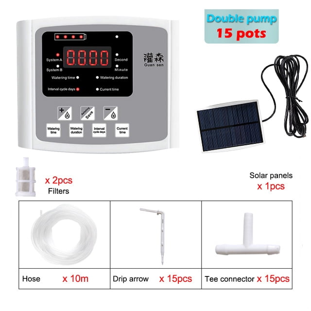 Garden Drip Irrigation Device Double Pump Controller Timer System ...
