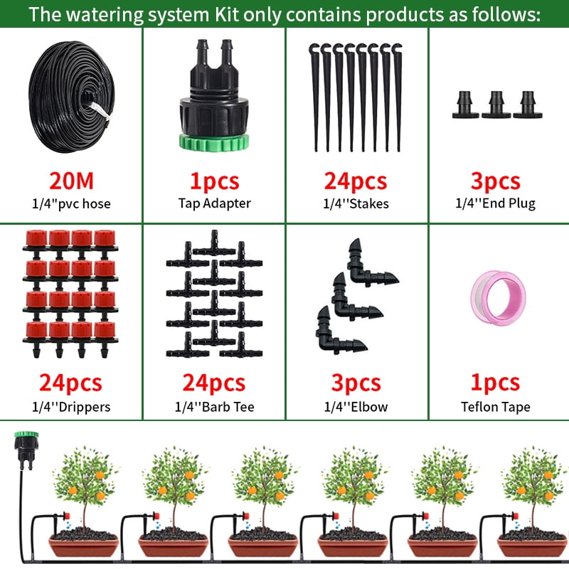 Garden Drip Irrigation Kit Automatic Plant Watering System Adjustable ...