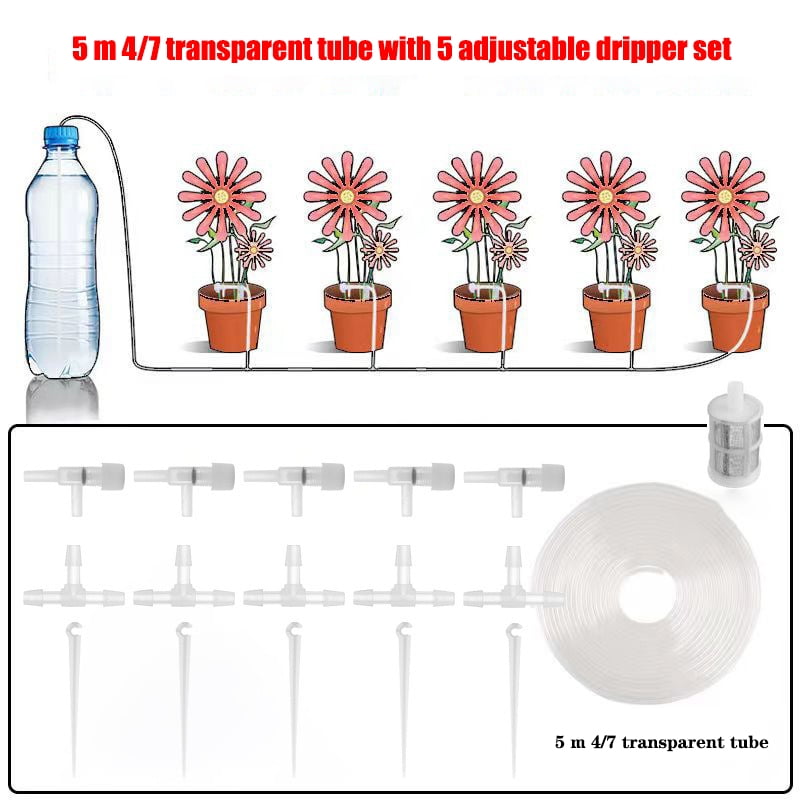 Garden Drip Irrigation Kit with Regulating valve Potted Plant Watering ...