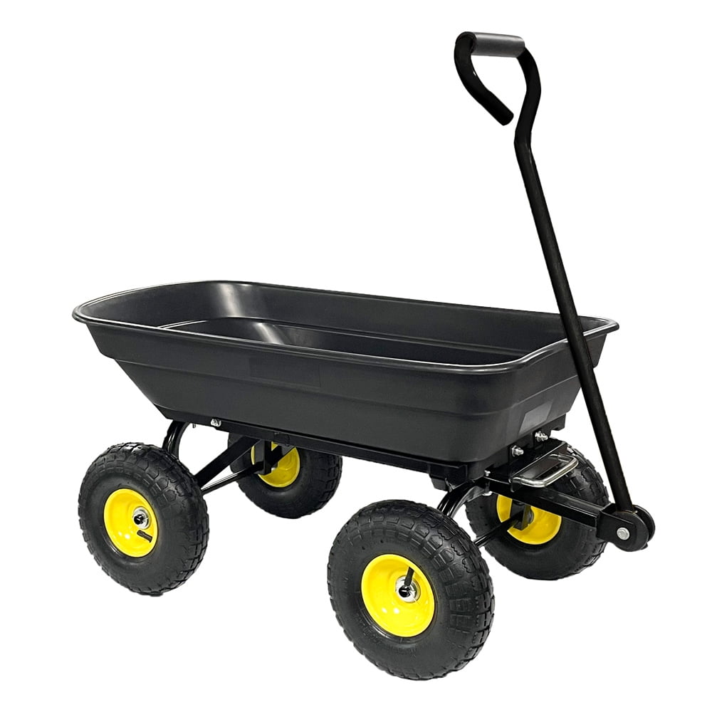 Garden Dump Cart, 300 lbs Capacity Yard Dump Wagon with Quick Release ...