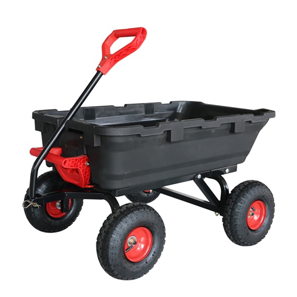 Garden Dump Cart, Poly Yard Dump Cart Wagon with 10-Inch Tires, 180 ...