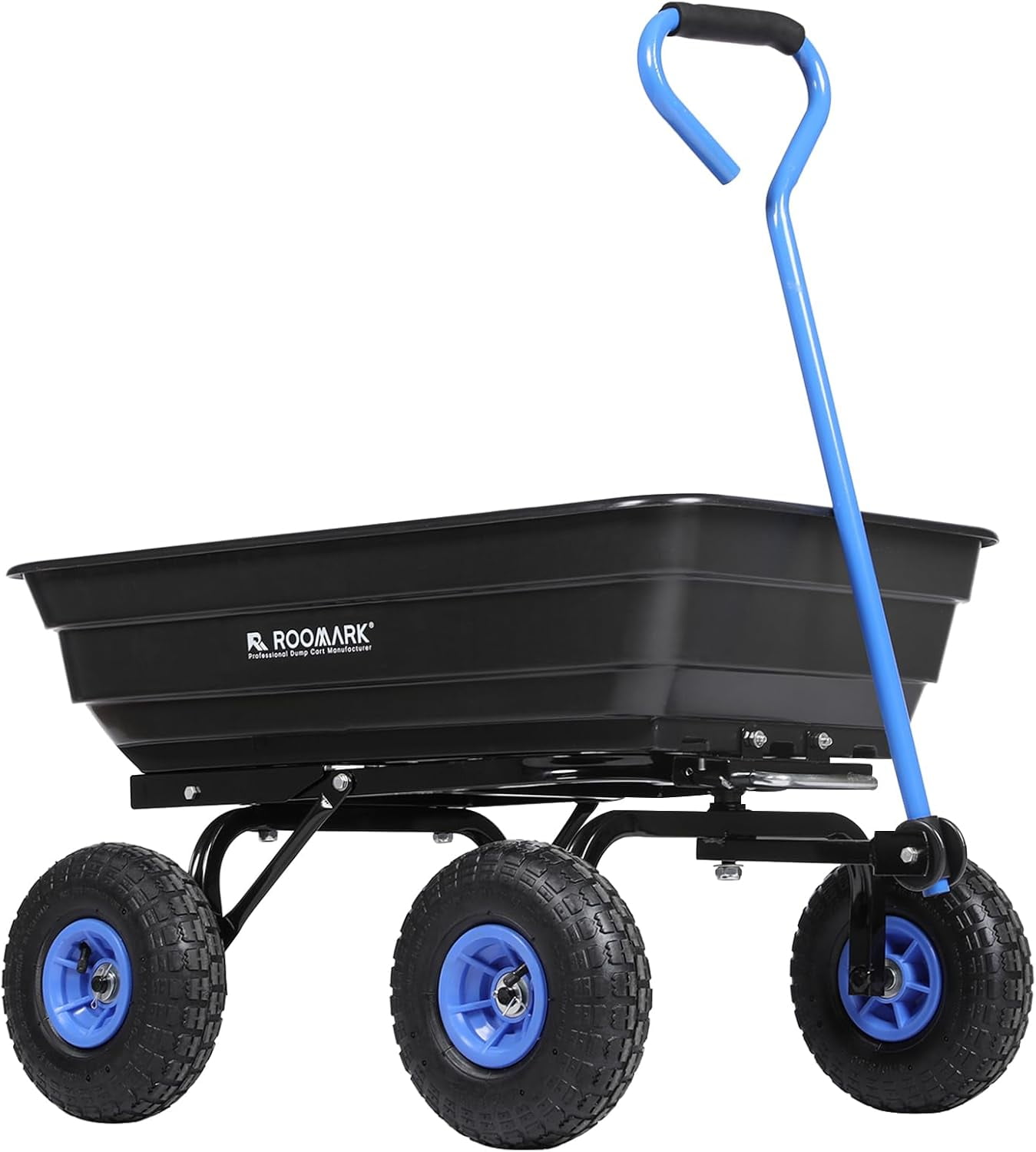 Garden Dump Cart with Quick Release Mechanism, 600 Pound Capacity Yard ...