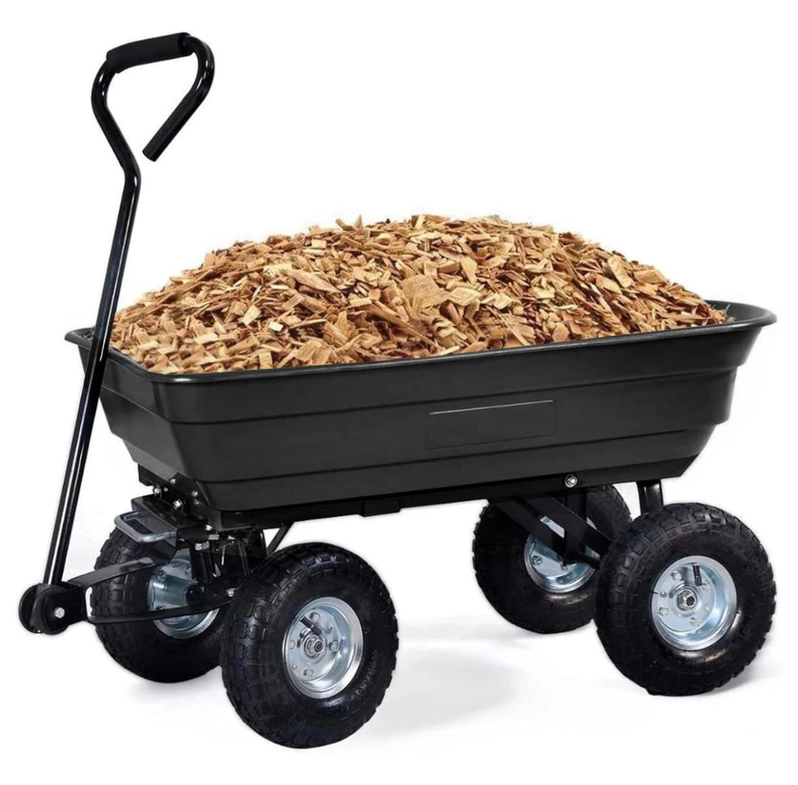 Garden Dump Cart with Quick Release Mechanism, 600 lbs Weight Capacity ...