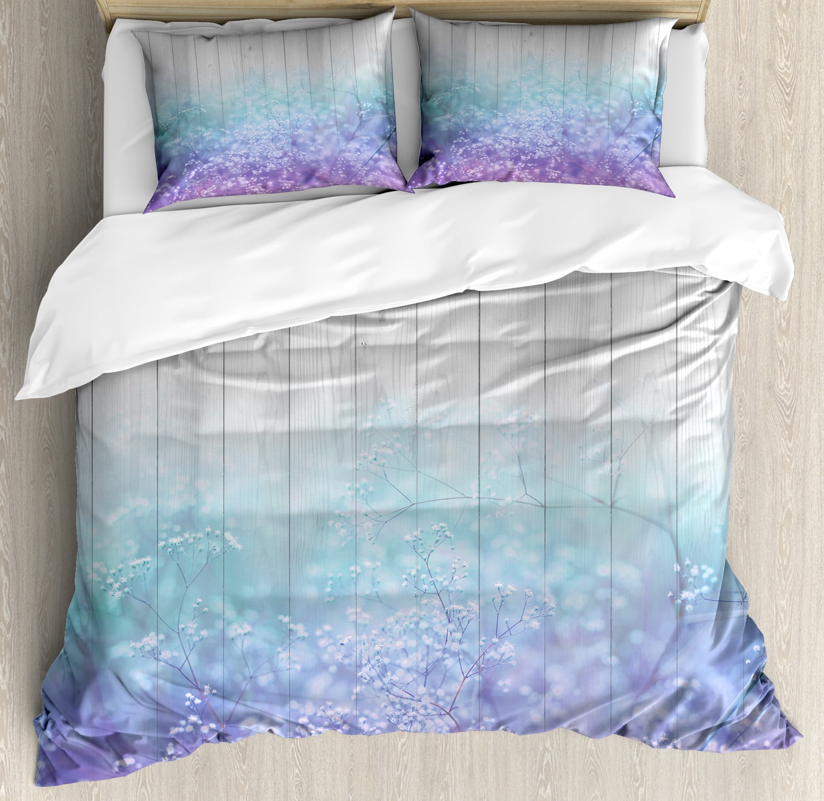 Garden Duvet Cover Set, Dreamy Abstract Garden Perennial Petals ...