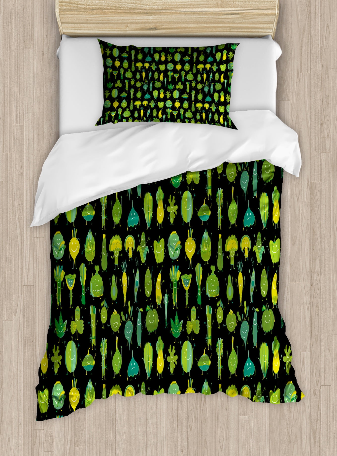 Garden Duvet Cover Set, Organic Farming of Vegetable Cheerful ...