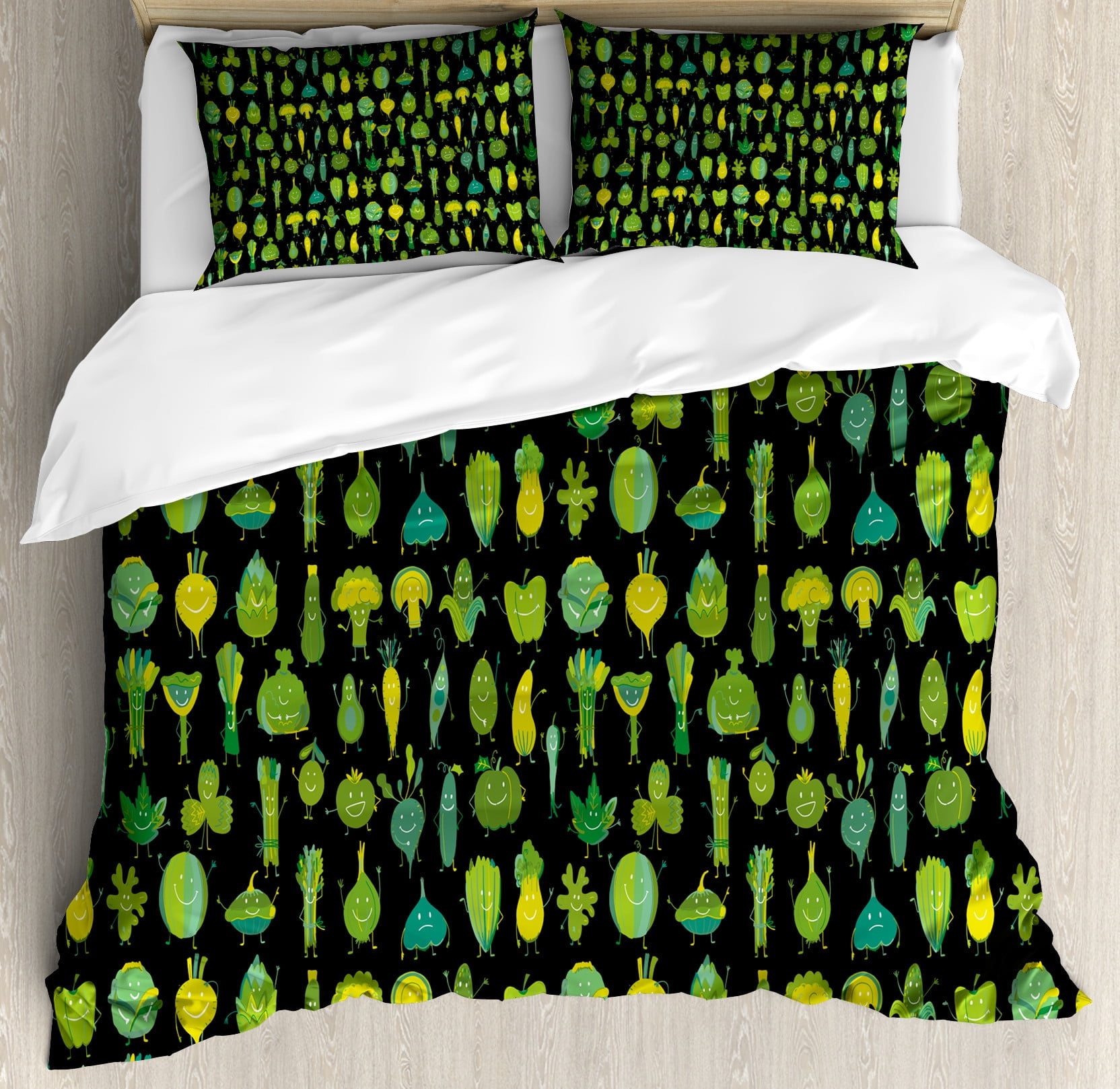 Garden Duvet Cover Set, Organic Farming of Vegetable Cheerful ...