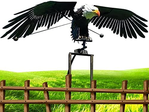 Garden Eagles Stake Ornament Art Bird Flapping Windmill Outdoor Metal ...