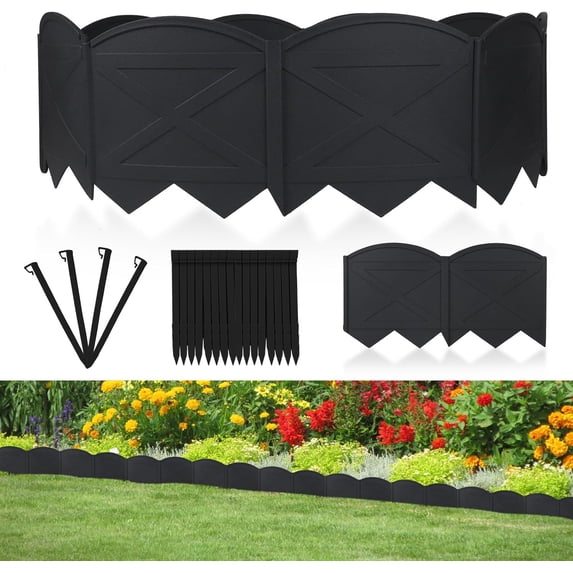 Garden Edging 20Ft Landscape Edging 6 Inch Height with 20Pcs Stakes ...