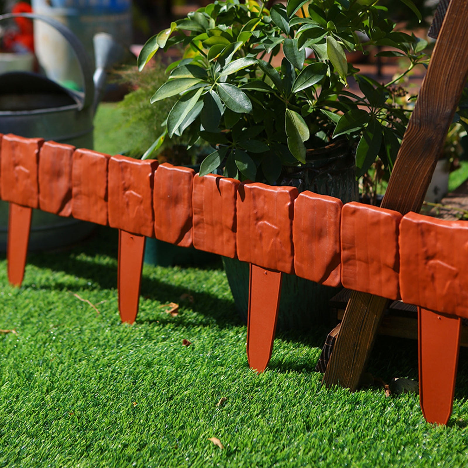 Garden Edging Border, 10PCS Interlocking Landscape Edging Fence, No ...