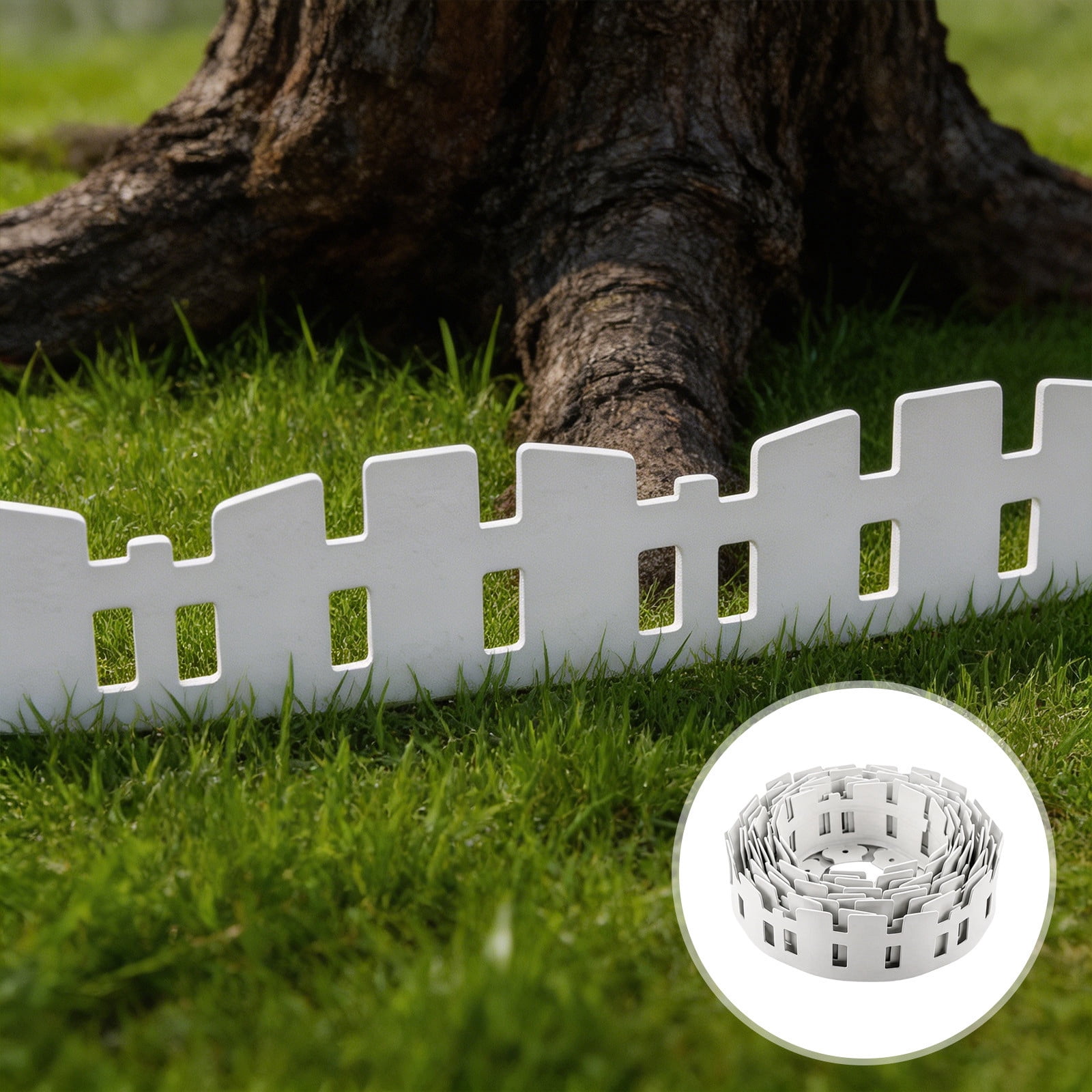 Garden Edging Border 197in Flexible Plastic Lawn Decorative White Yard ...