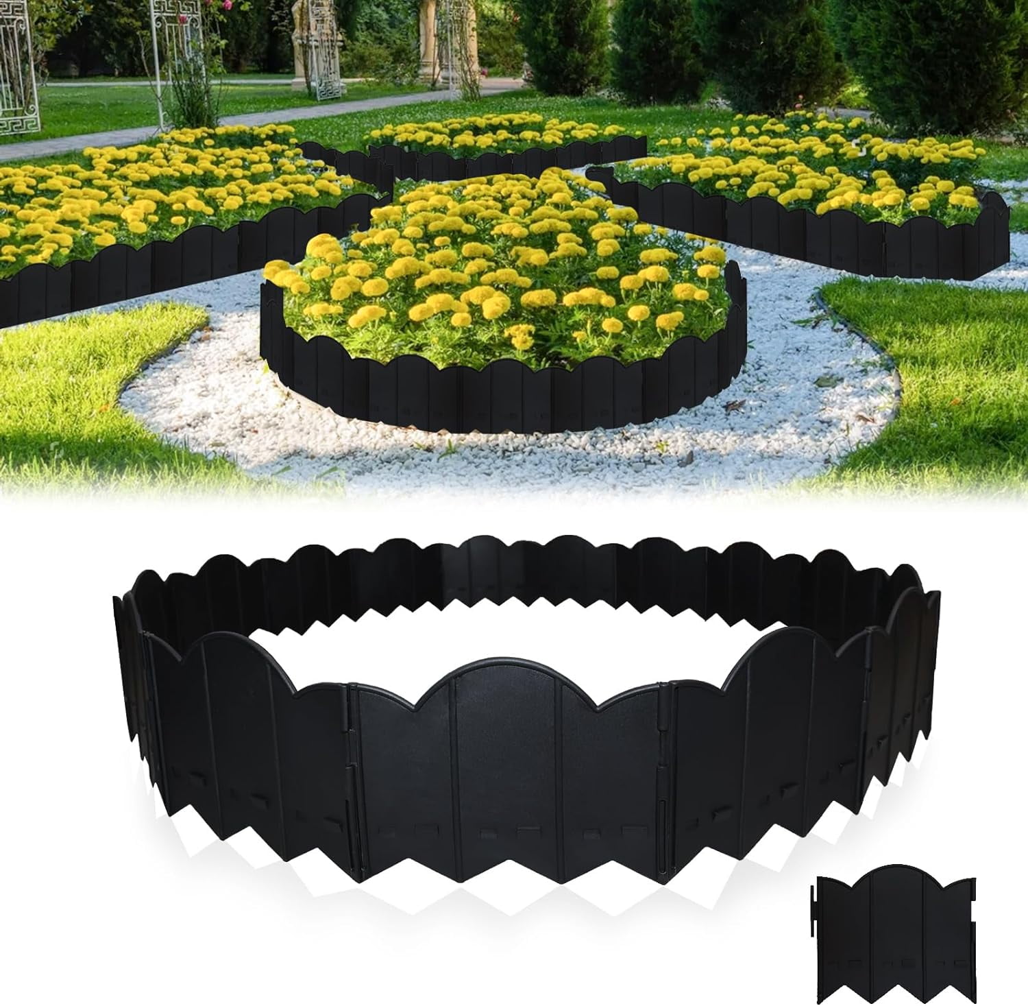 Garden Edging Border - 20.6FT Landscape Flower Bed Edging Borders ...