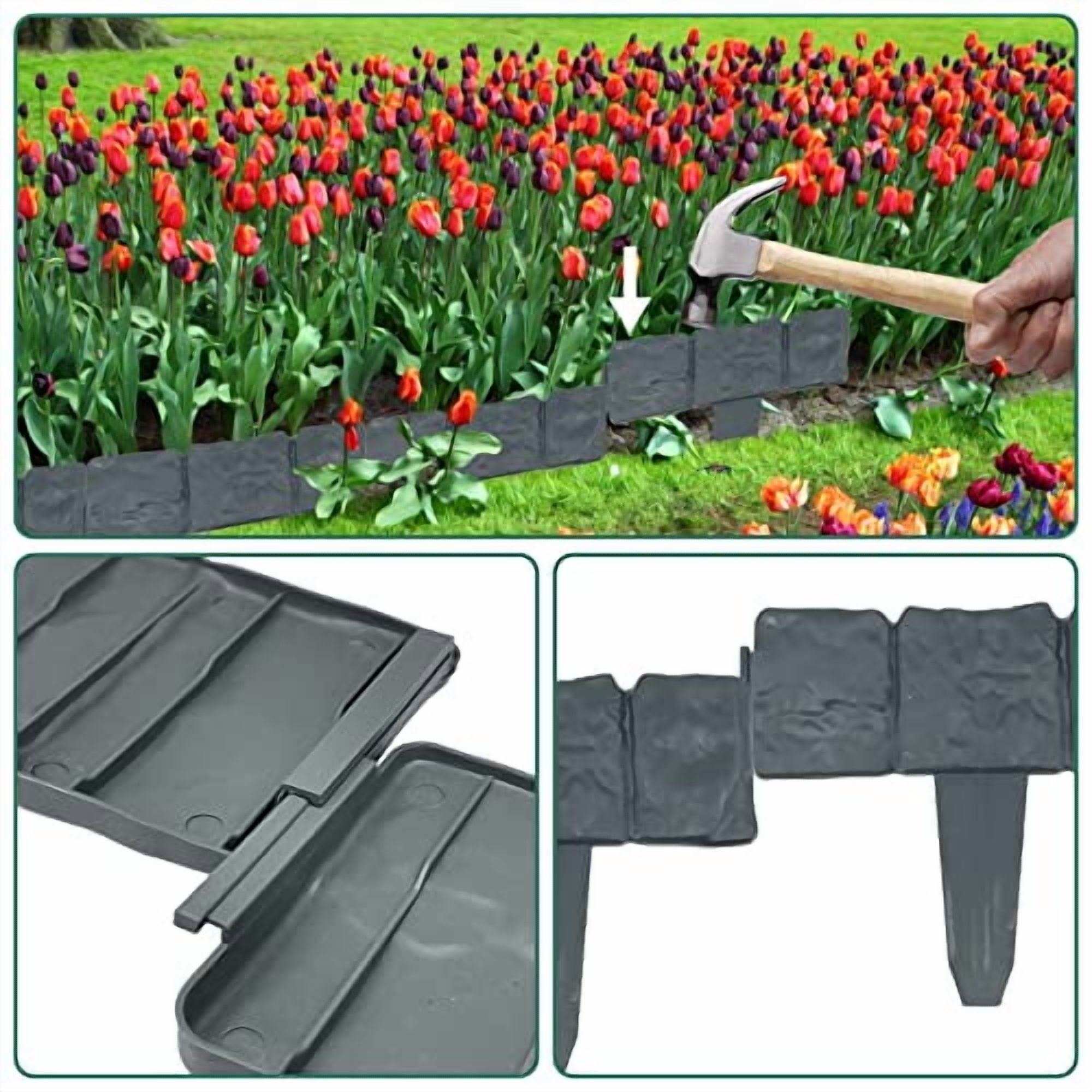 Garden Edging Border,Landscape Edging,16ft Plastic Garden Edging Border ...