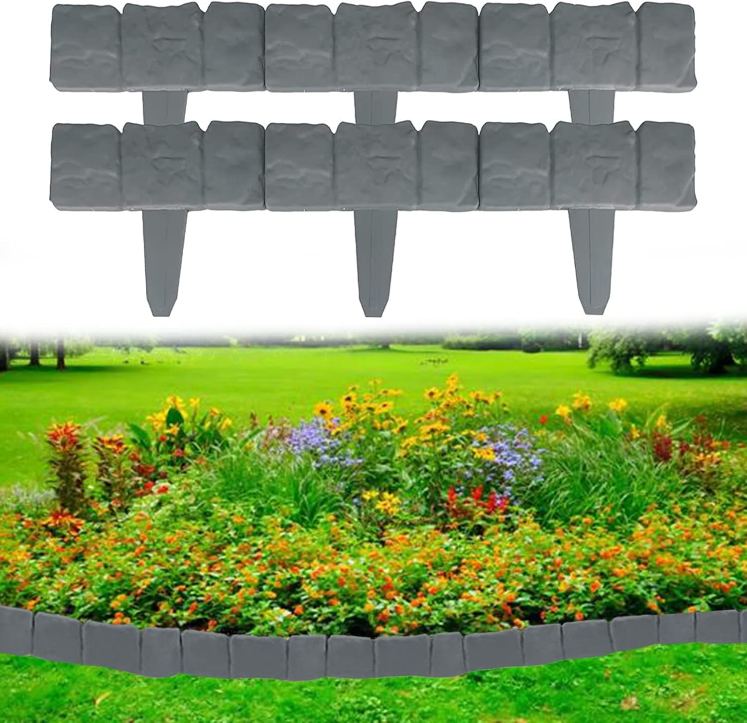 Garden Edging Border,Landscape Edging,16ft Plastic Garden Edging Border ...