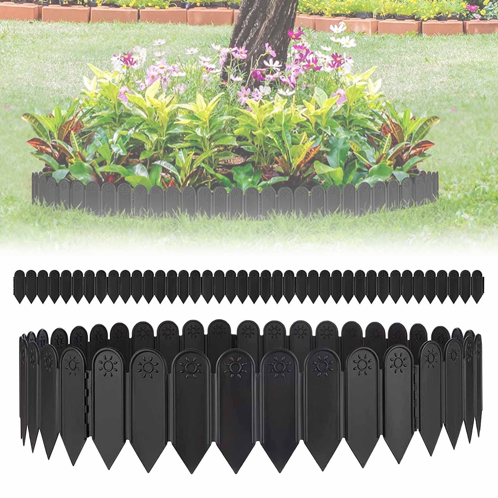 Garden Edging Border Landscape Edging: 5 Pcs 15.7" X 6" Interlocking ...