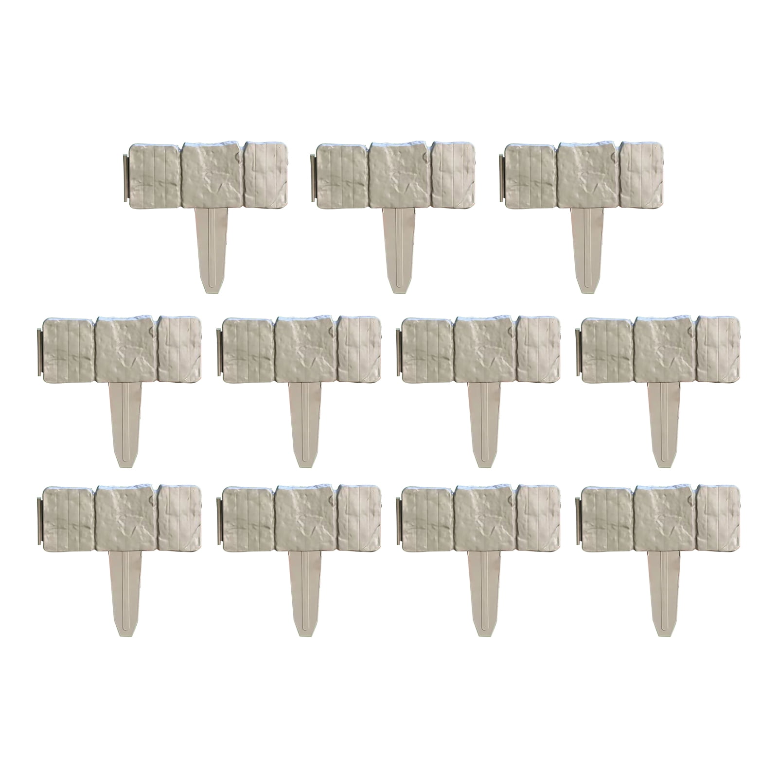 Garden Edging Fence, 10-Piece Plastic Landscape Border for Outdoor ...