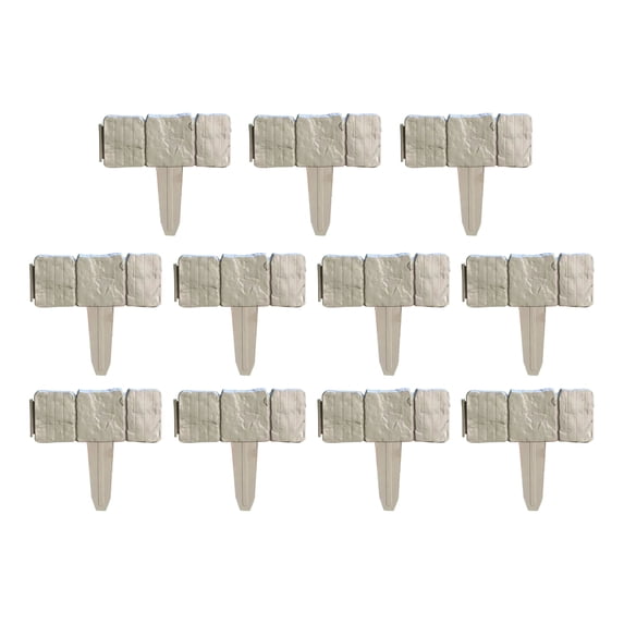 Garden Edging Fence, 10-Piece Plastic Landscape Border for Outdoor ...