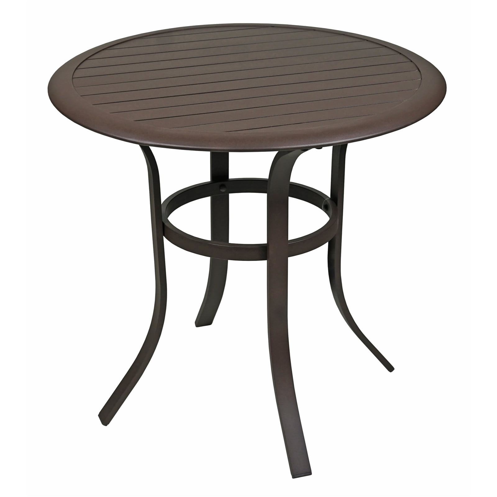 Garden Elements Bellevue Aluminum Slat-Top Bistro Table, 30-In ...
