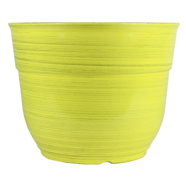 Garden Elements Happy Large Plastic Planter, Indoor/Outdoor, Bright ...