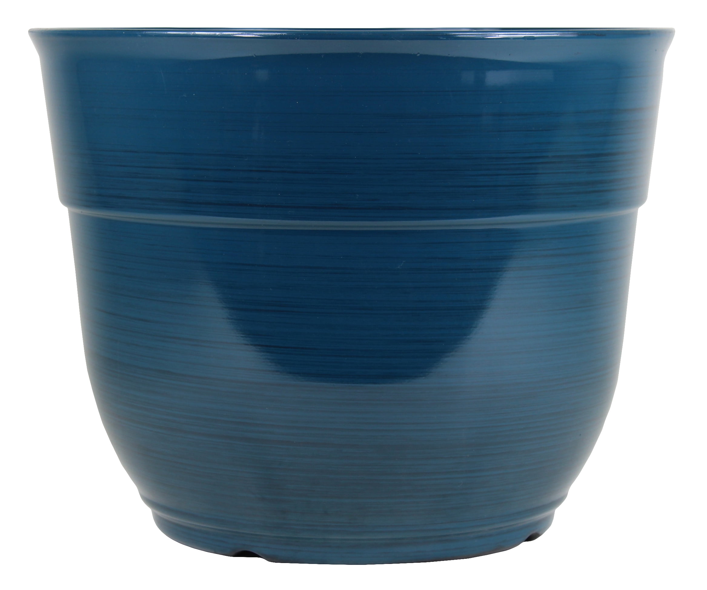 Garden Elements Indoor/Outdoor Glazed Brushed Happy Plastic Planter ...